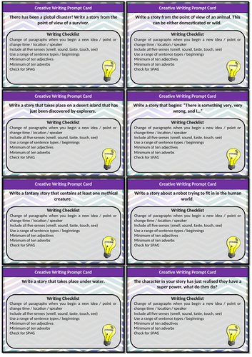 Creative Writing Prompt Cards | Teaching Resources