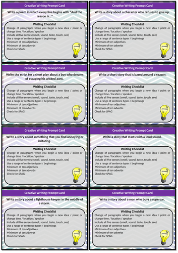 Creative Writing Prompt Cards | Teaching Resources