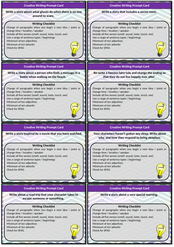 Creative Writing Prompt Cards | Teaching Resources