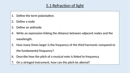 A level Physics (5.1) Refraction of light (Optics) | Teaching Resources
