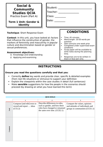 Differentiated QCIA practice exam - Social and Community Studies ...