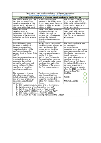 USA, 1918-41 - 1.3 The social impact of the 1920s | Teaching Resources