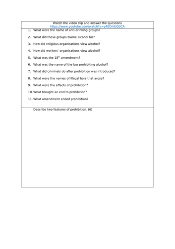 USA, 1918-41 - 2.5 Prohibition and gangsters | Teaching Resources