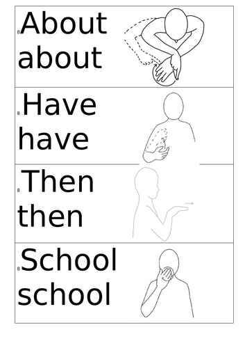 Key word Flash cards with Makaton sign | Teaching Resources