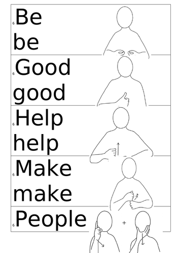 Key word Flash cards with Makaton sign | Teaching Resources