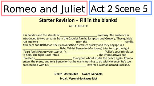 Romeo and Juliet Act 2 Scene 5 - The Nurse | Teaching Resources