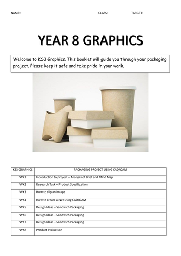Year 8 Graphic Design Booklet - Packaging Project | Teaching Resources