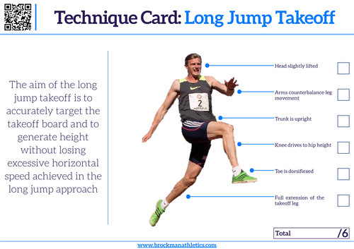 Athletics Technique Card - Long Jump Takeoff | Teaching Resources