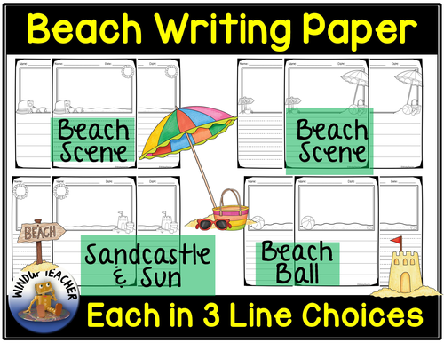 Beach Writing Papers for Summer | Teaching Resources