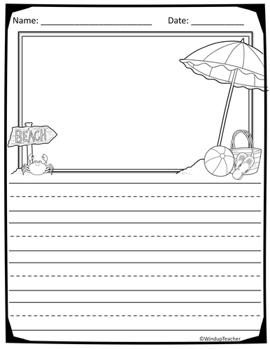 Beach Writing Papers for Summer | Teaching Resources