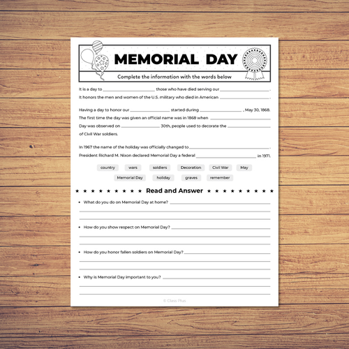 Memorial Day Activity | Teaching Resources