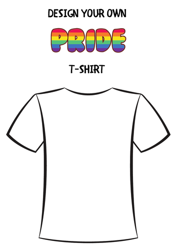 Pride Month - Design a T-shirt / Hoody Template WORKSHEET - LGBTQ ...