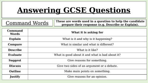 Answering GCSE Questions - Geography Exam Support | Teaching Resources