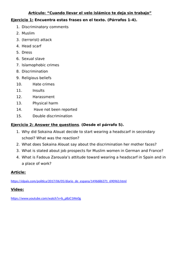 Spanish A Level: Marginalization & Racism Lesson 1 | Teaching Resources