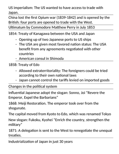 Japan From Tokugawa to Meiji Year 10-11 | Teaching Resources