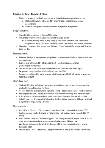 AQA Psychology Year 2 Biopsychology notes in full | Teaching Resources AQA Psychology Year 2 Biopsychology notes in full | Teaching Resources