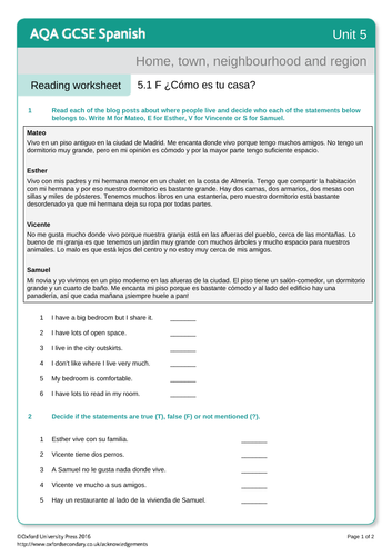 AQA GCSE Theme 2-Where I live/My region/area | Teaching Resources