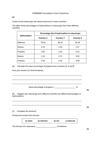 AQA GCSE Chemistry (9-1) - Organic Chemistry (C9, C10, C11) REVISION ... AQA GCSE Chemistry (9-1) - Organic Chemistry (C9, C10, C11) REVISION ...