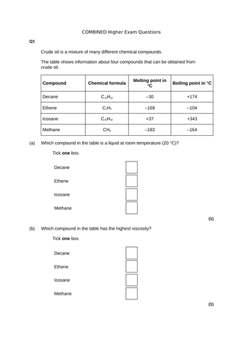 AQA GCSE Chemistry (9-1) - Organic Chemistry (C9, C10, C11) REVISION ...