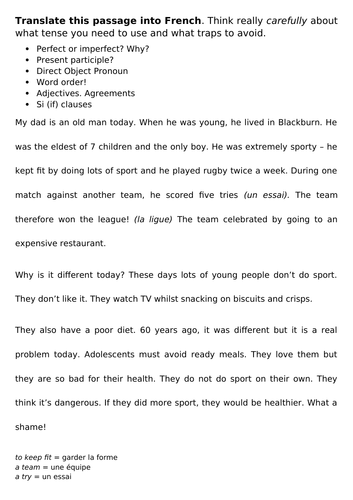 Les temps du passé | Teaching Resources