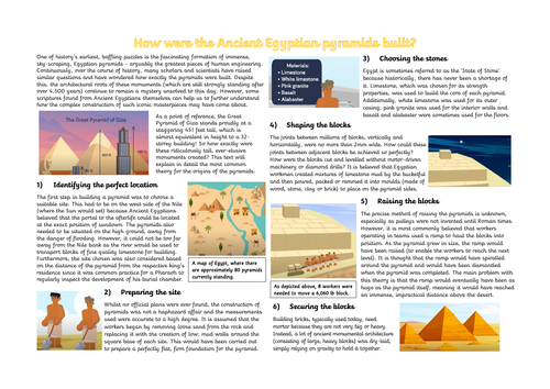Explanation Text Ancient Egypt How Were The Pyramids Built? WAGOLL Year ...