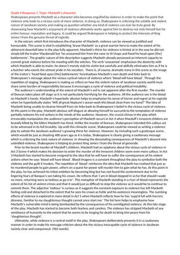 9 High Grade Macbeth Model Responses | Teaching Resources