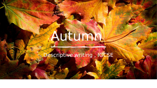 Descriptive Writing Lesson, Nature, Fall | Teaching Resources