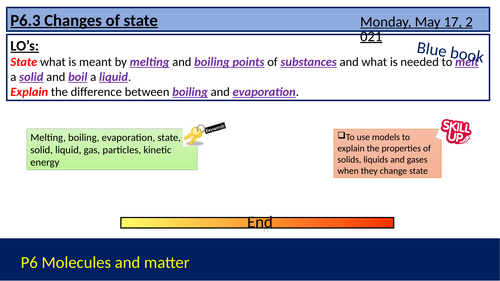 AQA GCSE Physics P6 Molecules and Matter Lesson PowerPoints | Teaching ...