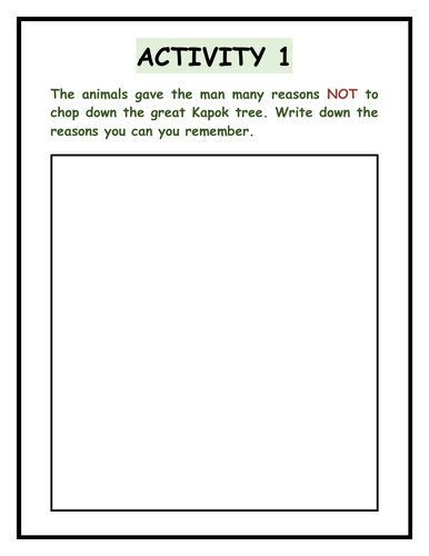 Year 3 - The Great Kapok Tree - PowerPoint + Worksheets | Teaching ...