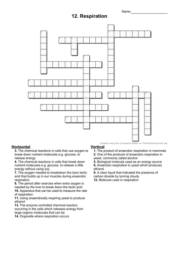 Biology IGCSE (CIE) key word crosswords - full set | Teaching Resources