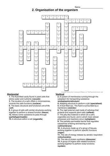 Biology IGCSE (CIE) key word crosswords - full set | Teaching Resources