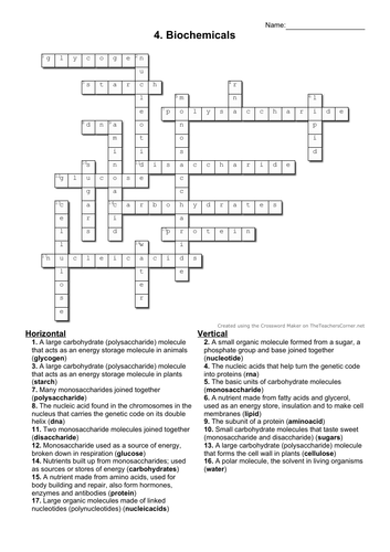 Biology IGCSE (CIE) key word crosswords - full set | Teaching Resources