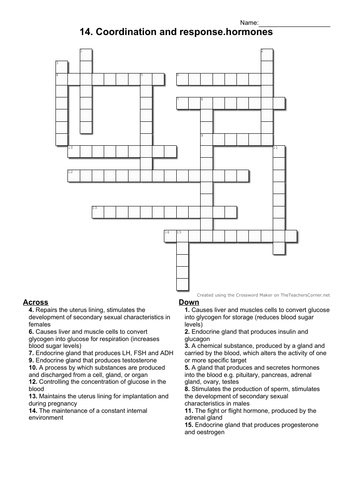 Biology IGCSE (CIE) key word crosswords - full set | Teaching Resources