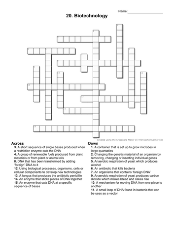 Biology IGCSE (CIE) key word crosswords - full set | Teaching Resources