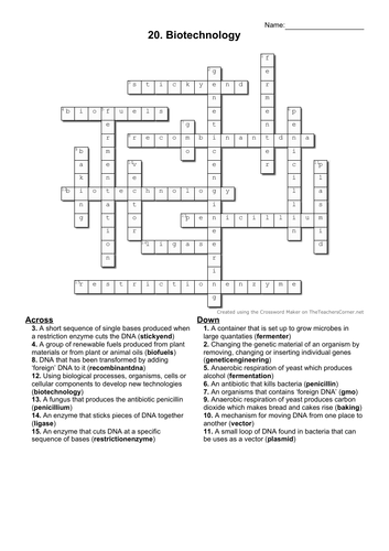 Biology IGCSE (CIE) key word crosswords - full set | Teaching Resources