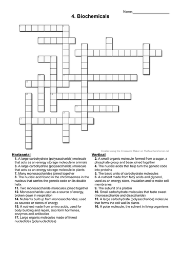 Biology IGCSE (CIE) key word crosswords - full set | Teaching Resources