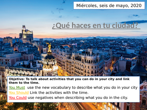 Qué haces en tu ciudad? KS3 | Teaching Resources