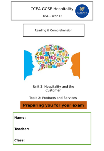 CCEA Hospitality Unit 2 - Products and Services | Teaching Resources