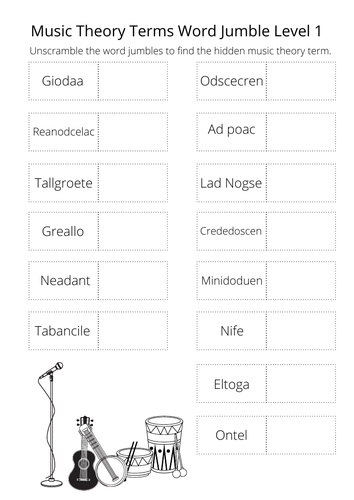 music theory learning pack grade 1, music notes motif, power point ...