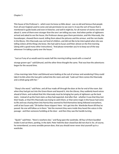 The Lion The Witch and The Wardrobe Full unit | Teaching Resources