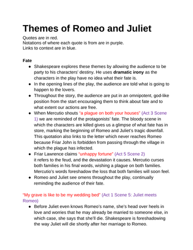 Romeo and Juliet Full Notes Bundle | Teaching Resources