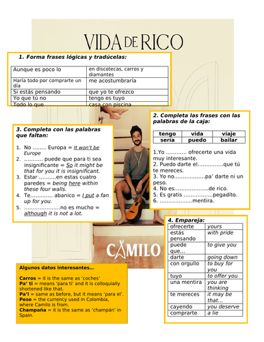 Popular song (Camilo Vida de rico 2021) with a variety of exercises to ...