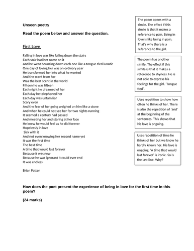 AQA Unseen Poetry | Teaching Resources