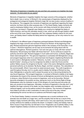 Grade A AQA English Literature B Richard II and The Great Gatsby Essay ...