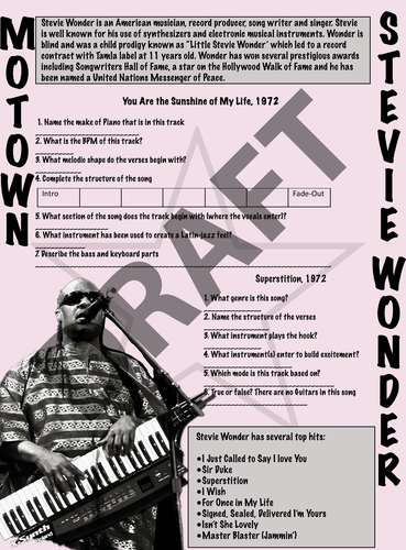 Motown Music Questions and Answers GCSE and A-LEVEL | Teaching Resources