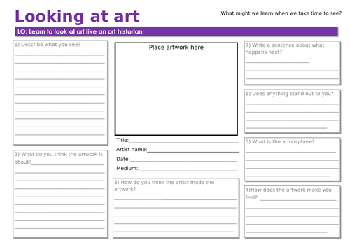 ks2/ks3 looking at art analysis | Teaching Resources