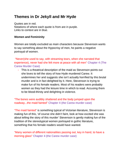 Analysis of the Themes present in Dr Jekyll and Mr Hyde | Teaching ...