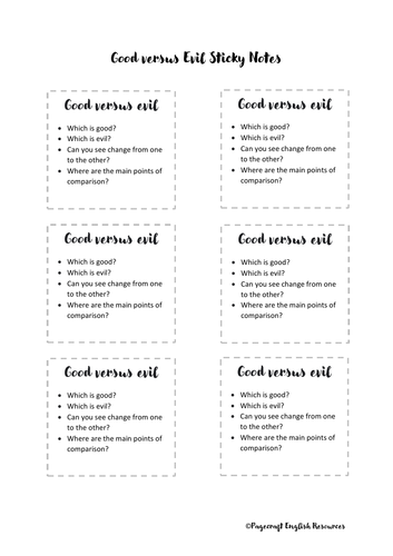 Printable Literary Theme Sticky Notes | Editable | Any Novel, Poem or ...