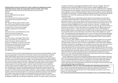 Romeo and Juliet Grade 9 Model Responses | Teaching Resources
