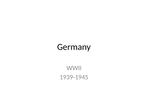 A level Germany and Key Events of WWII | Teaching Resources